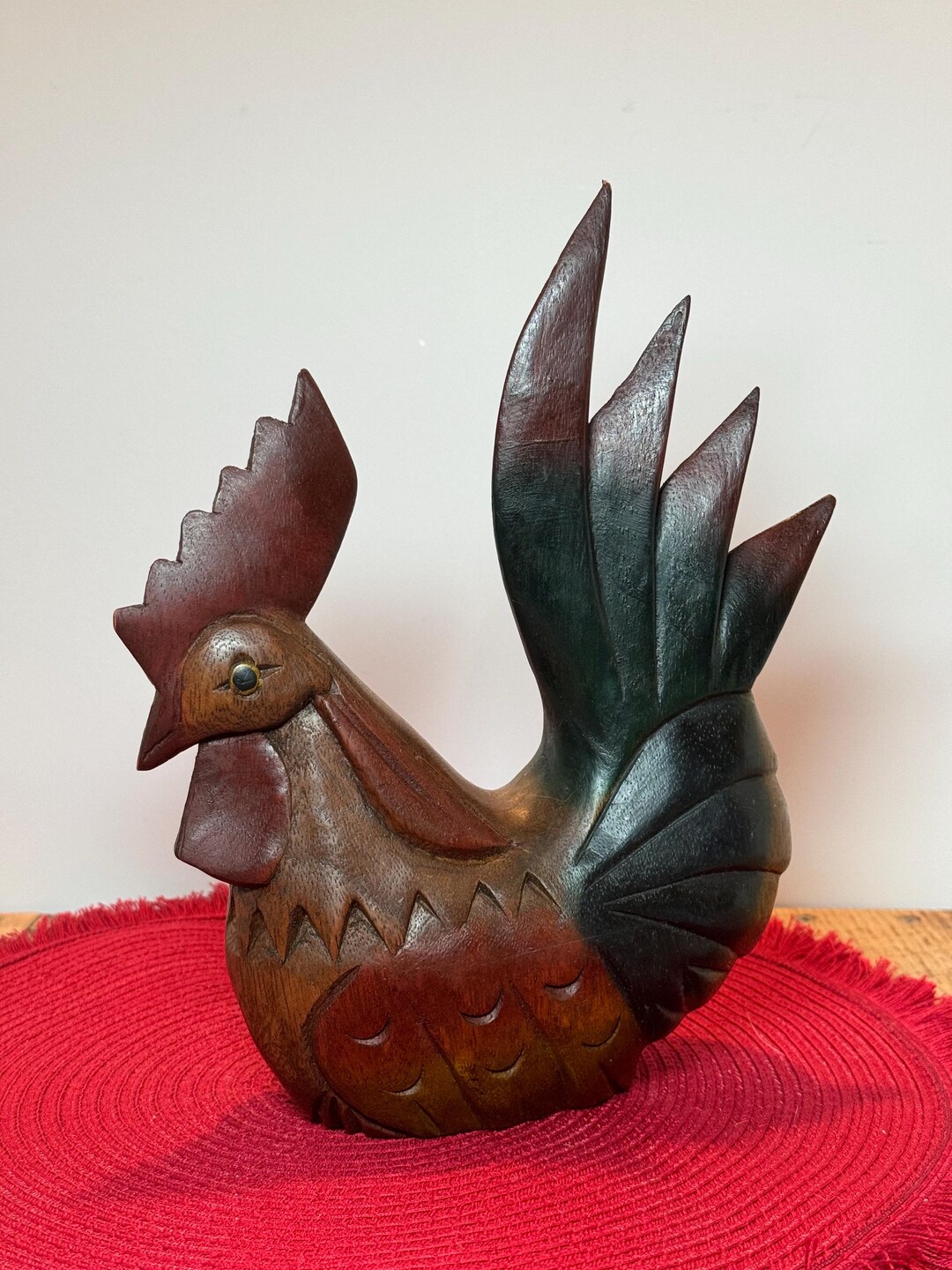 Very Cool Vintage Hand-carved Wood Rooster Folk Art Rustic Farmhouse - Etsy