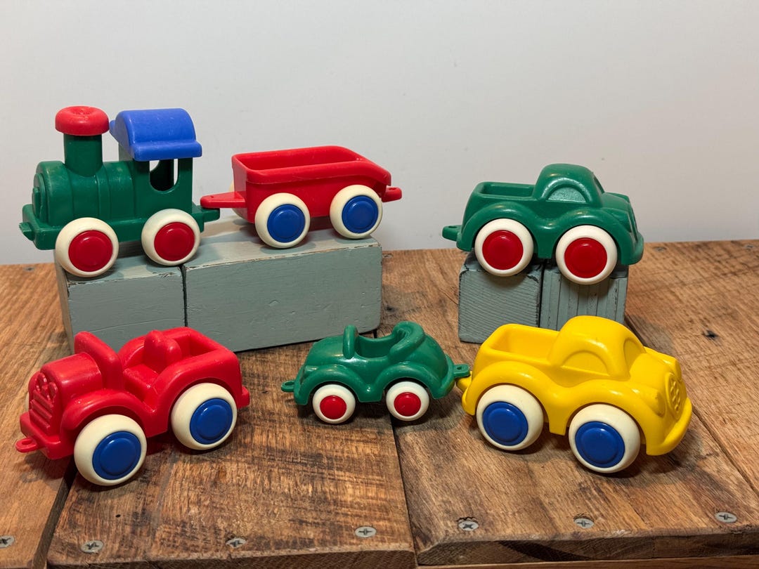 Six Fun Pre-loved Vintage Swiss Viking Chunky Toys Cars Trucks Trains ...