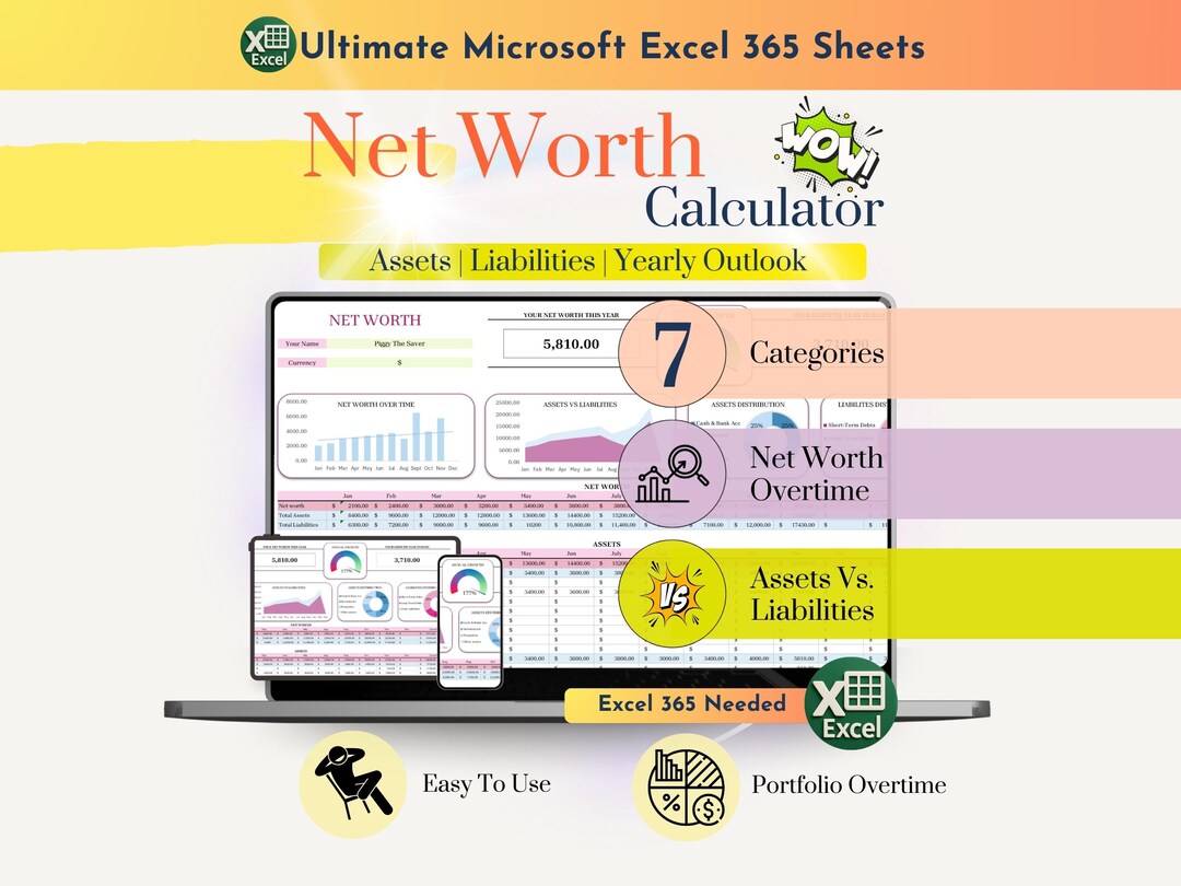 Net Worth Tracker for Girl 2026 Gift Budget Tracker Debt Tracker ...