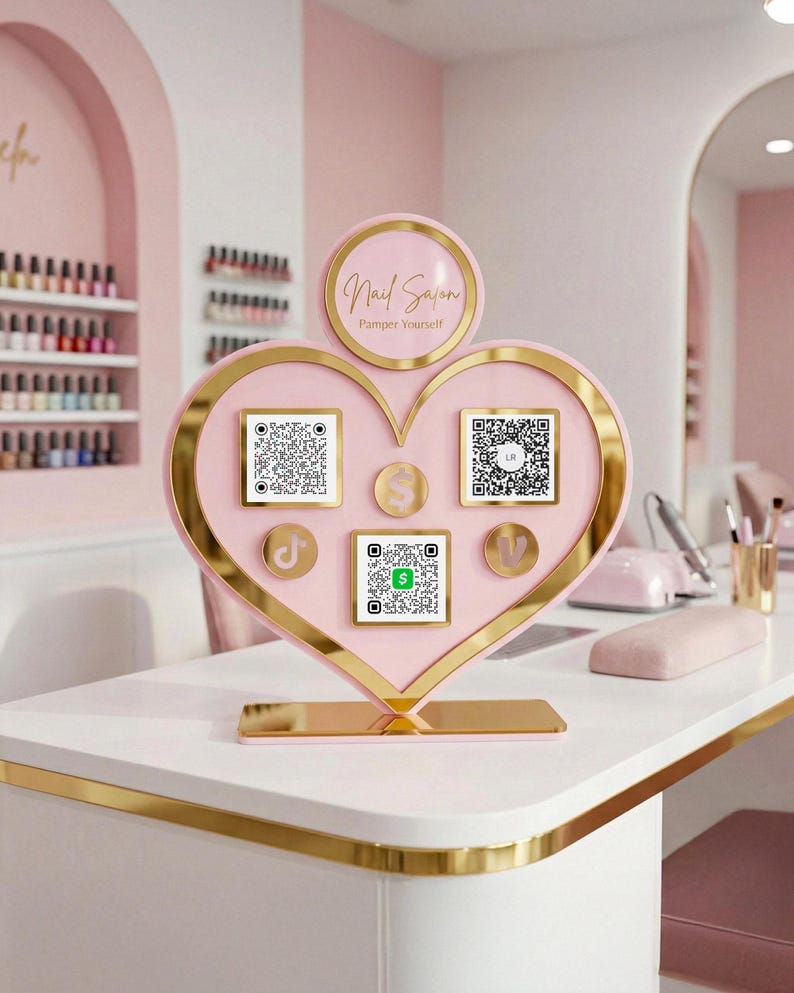 Personalized Heart Acrylic QR Code Sign | Custom Business Payment ...