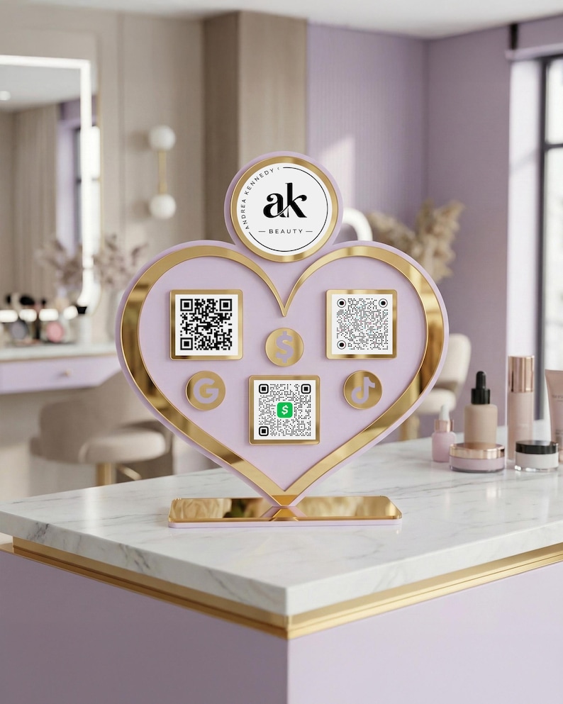Personalized Heart Acrylic QR Code Sign | Custom Business Payment ...
