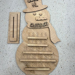 Snowman Countdown to Christmas Calendar SVG Laser File Wood Digital ...