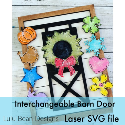 Barn Door Interchangeable Sign File SVG Home Sign Glowforge - Etsy