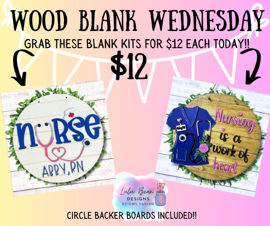 Wood Blank Kits Discount Wednesday Sale Round Door Hanger Sign Cutout ...