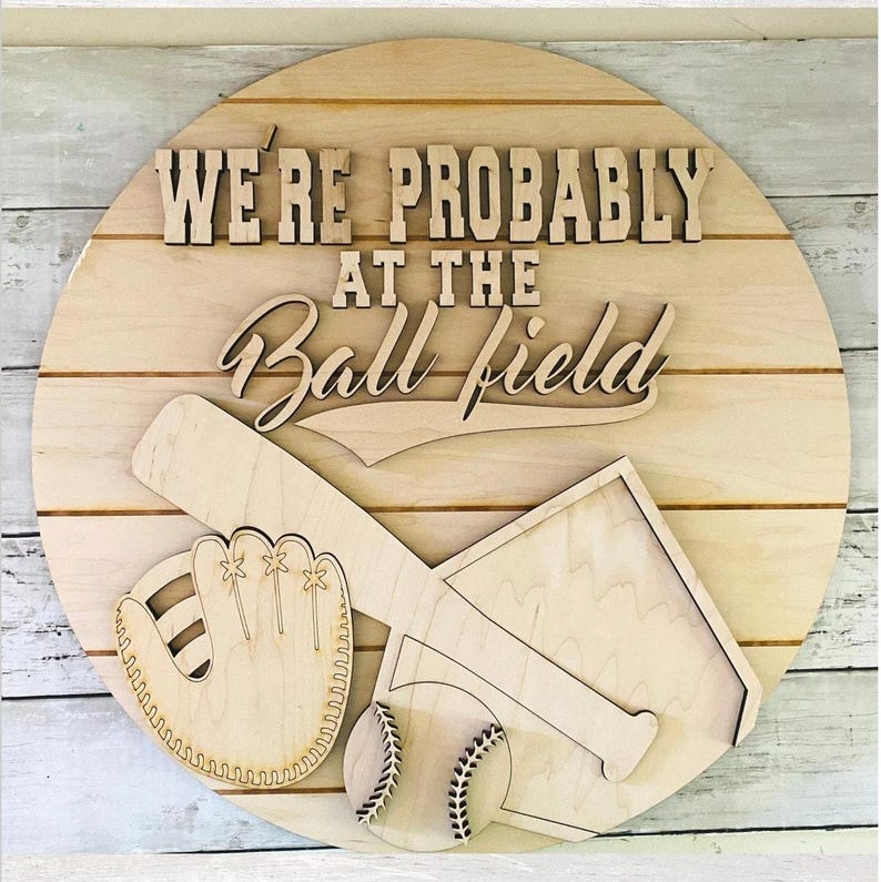 Baseball Sports Probably at the Ball Field Round Sign Cutout Shapes ...
