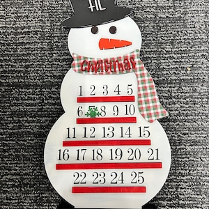 Snowman Countdown to Christmas Calendar SVG Laser File Wood Digital ...