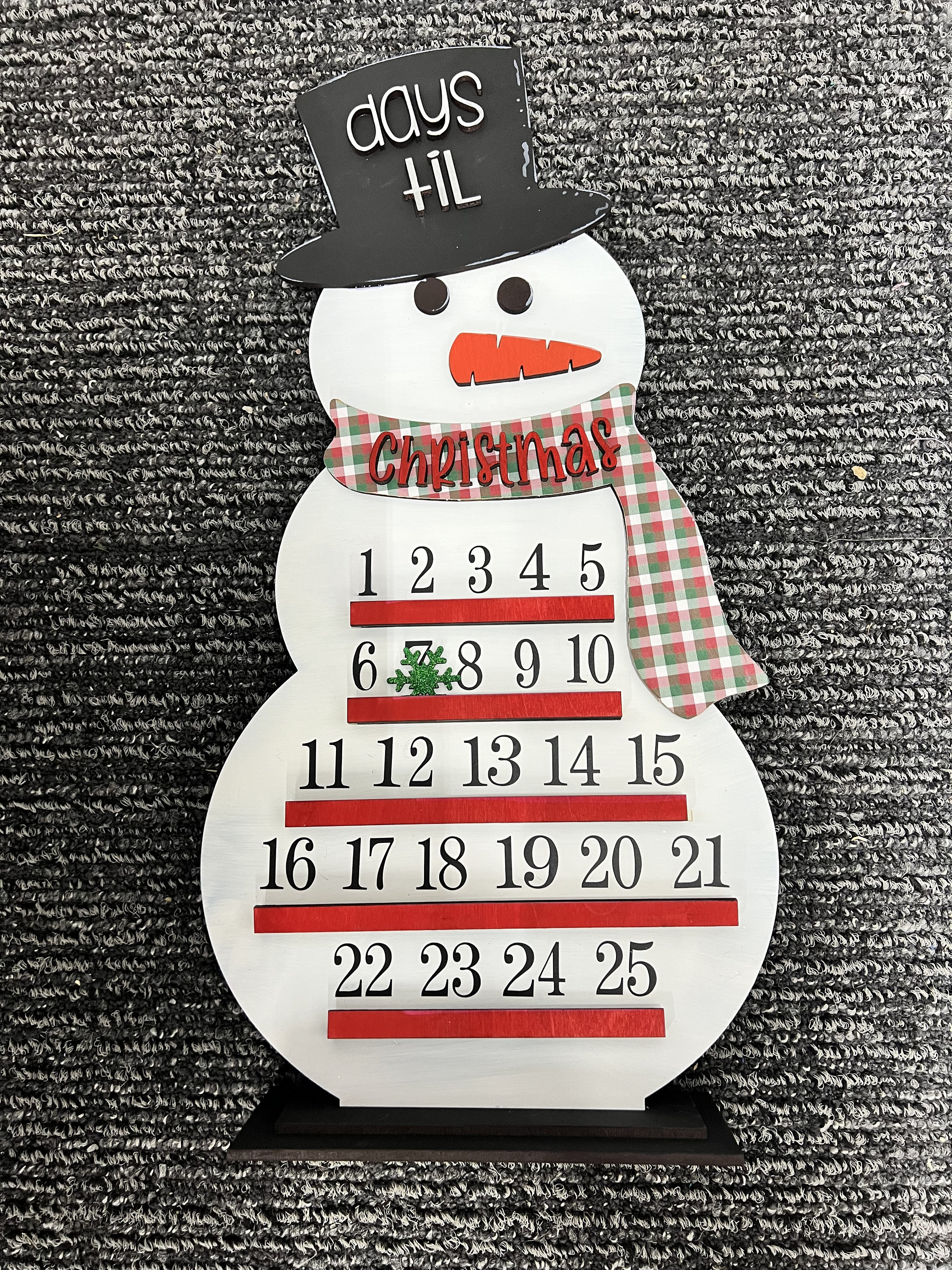 Snowman Countdown to Christmas Calendar SVG Laser File Wood Digital ...