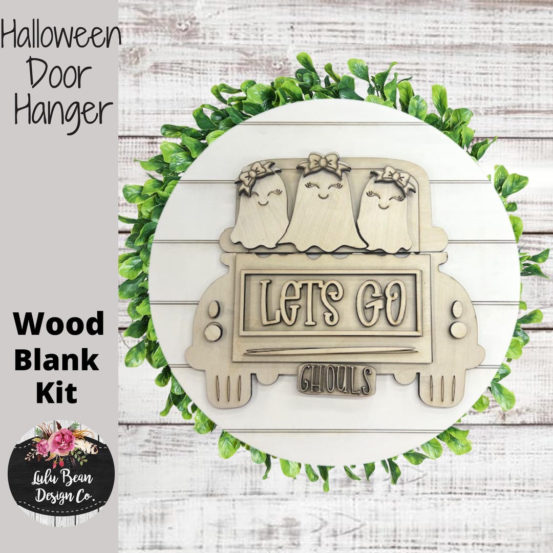 Halloween Lets Go Ghouls Round Sign Cutout Shapes, Door Hanger ...