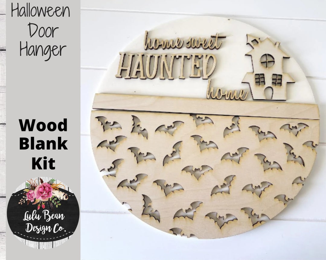 Halloween Haunted House Round Sign Cutout Shapes, Door Hanger ...