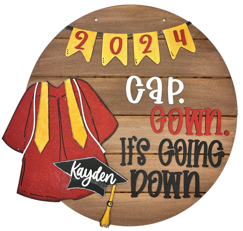 Graduation Cap Gown Personalized Year School Sorority Fraternity Round ...