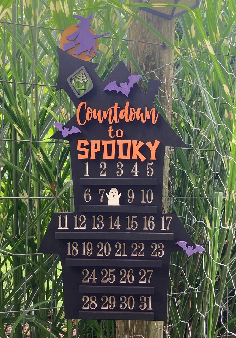 Countdown to Spooky Halloween Calendar Ghost SVG Laser File Wood ...