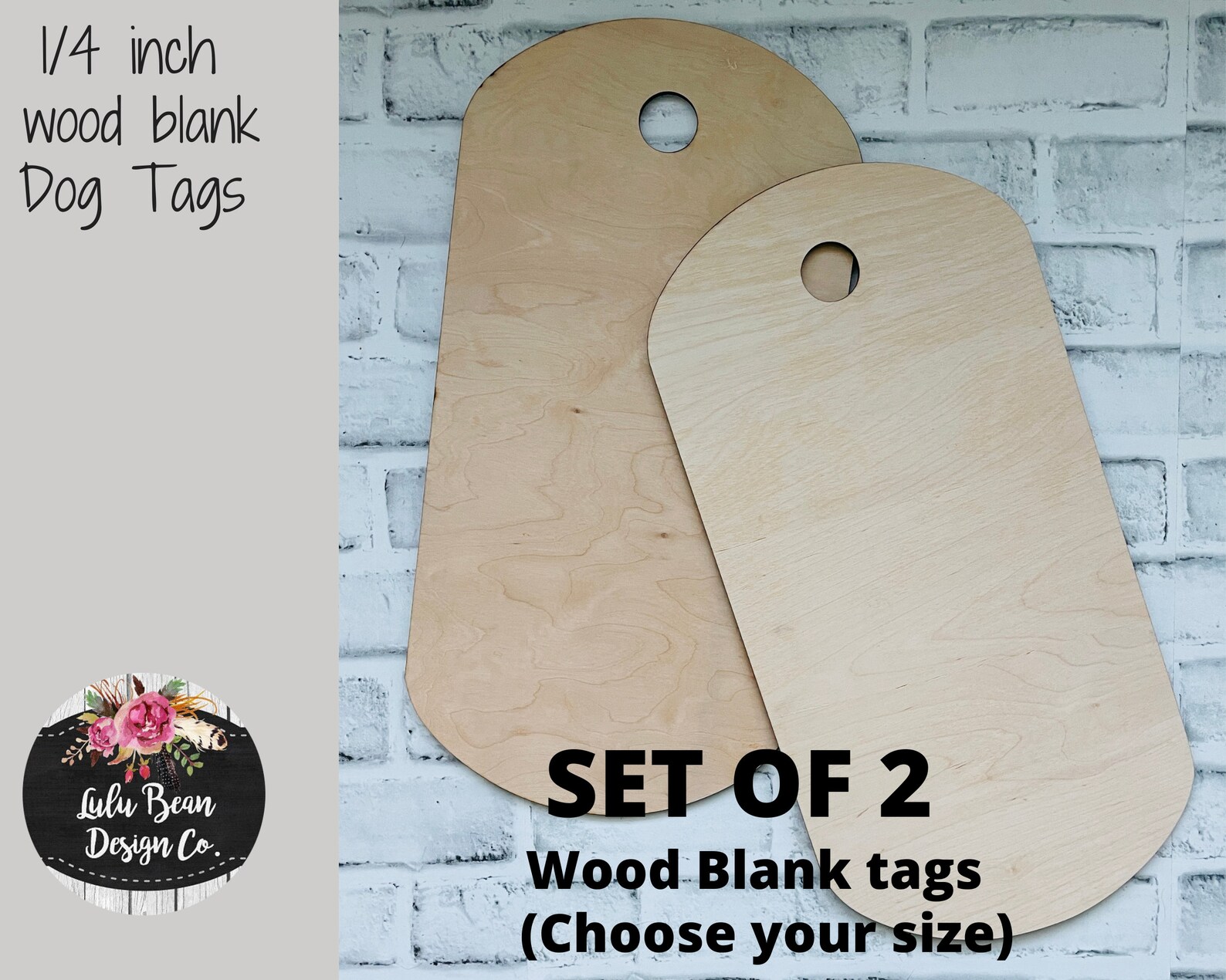 Set of 2 Blank Wood Dog Tags Cut-outs Military for Glowforge - Etsy