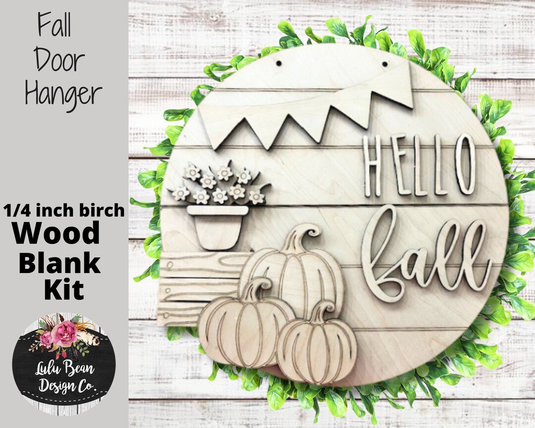 Hello Fall Pumpkins Mums Banner Round Sign Cutout Shapes, Door Hanger ...