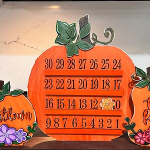 Countdown to Fall Floral Pumpkin SVG Laser File Wood Digital Cutting ...