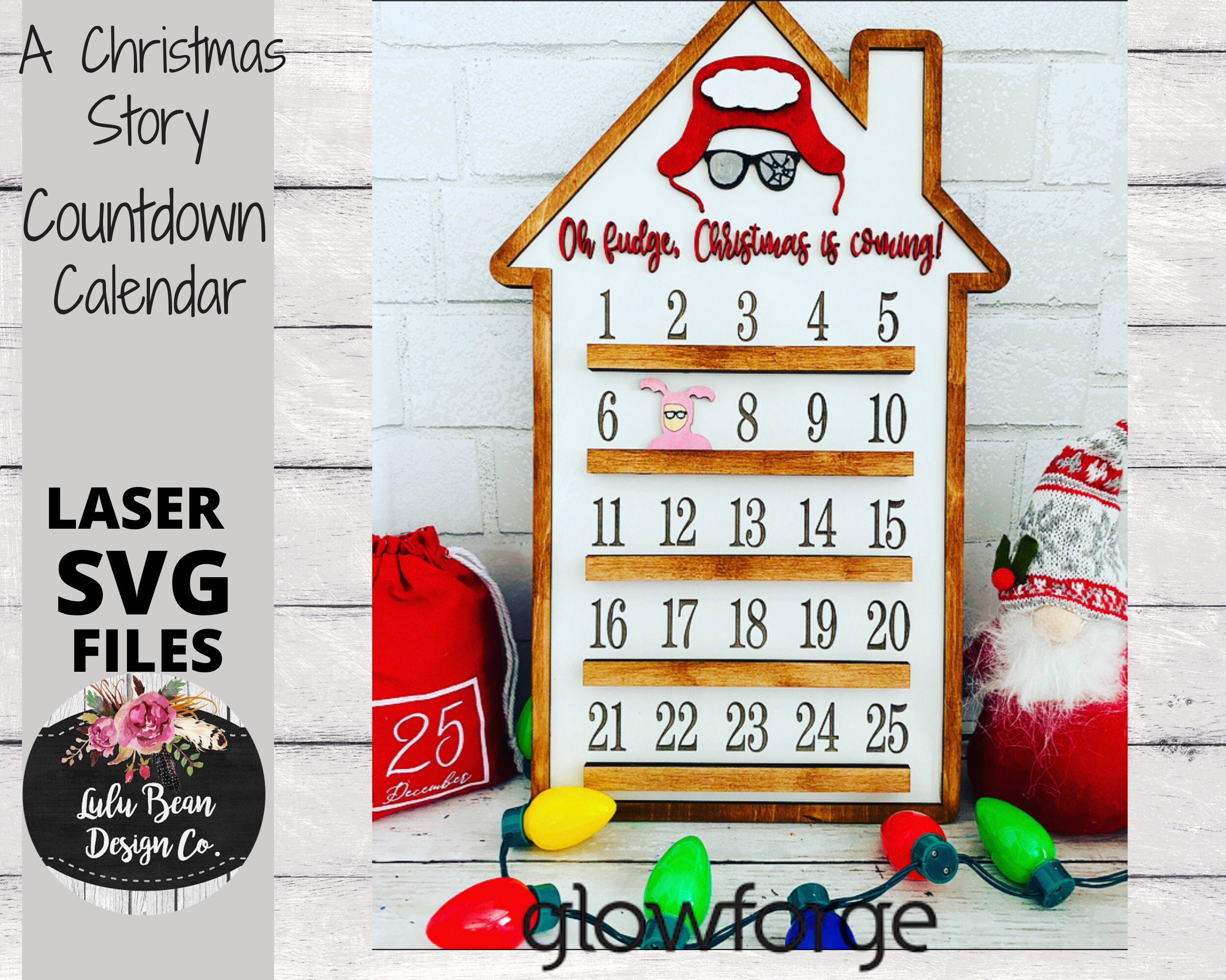 A Christmas Story Inspired Countdown Calendar SVG Laser File Wood ...