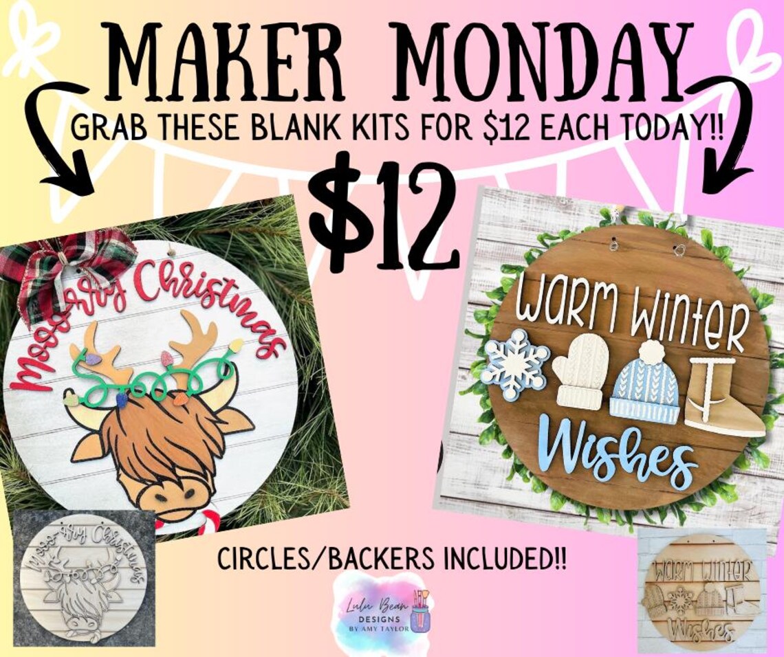 Wood Blank Kits Discount Monday Sale Round Door Hanger Sign Cutout ...