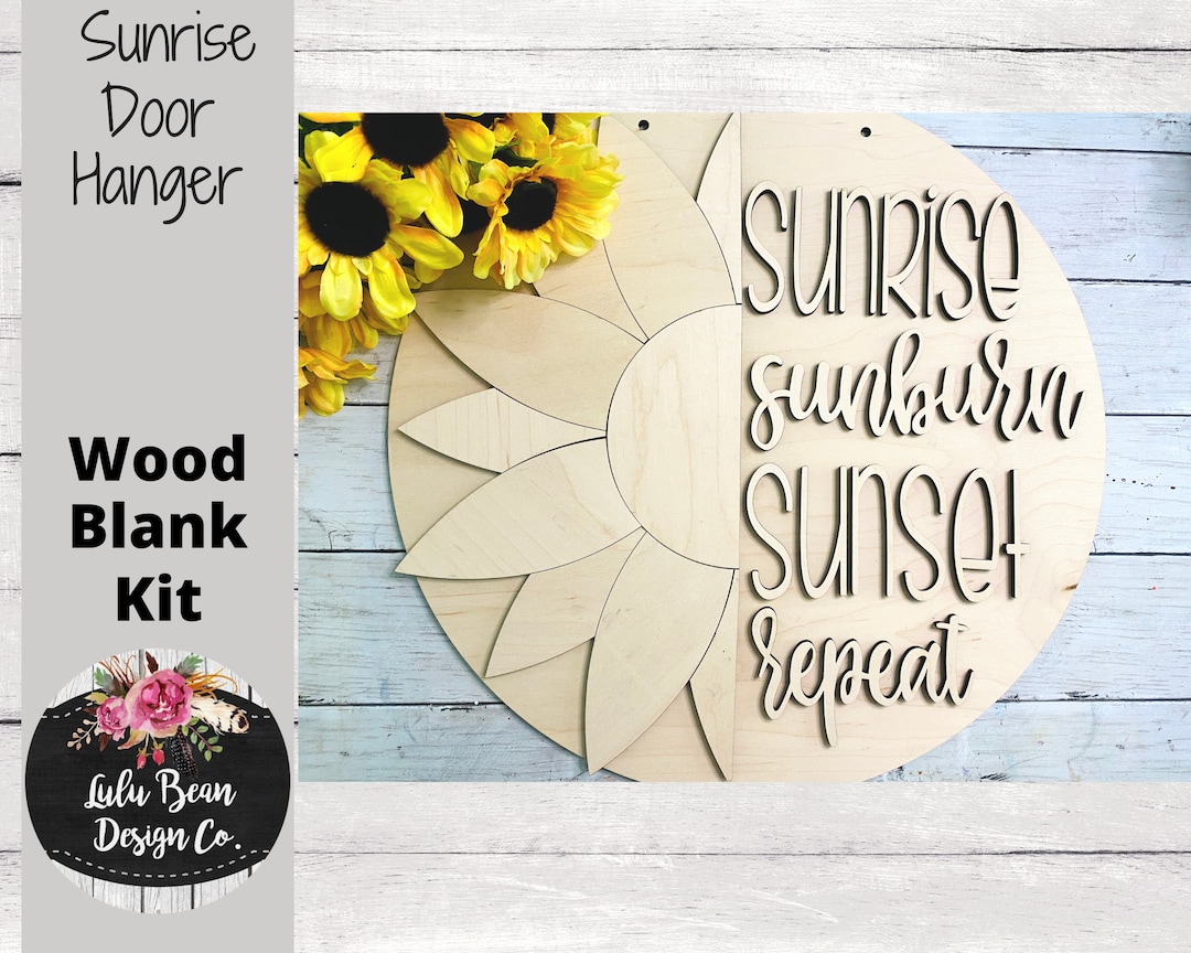Sunrise Sunburn Sunset Round Sign Cutout Shapes, Door Hanger Unfinished ...