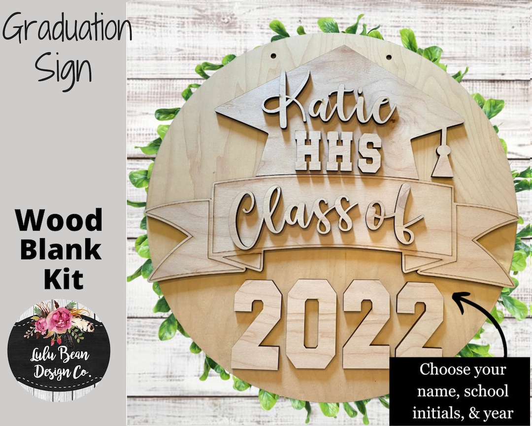Personalized Graduation Name School Year Round Sign Cutout Shapes, Door ...