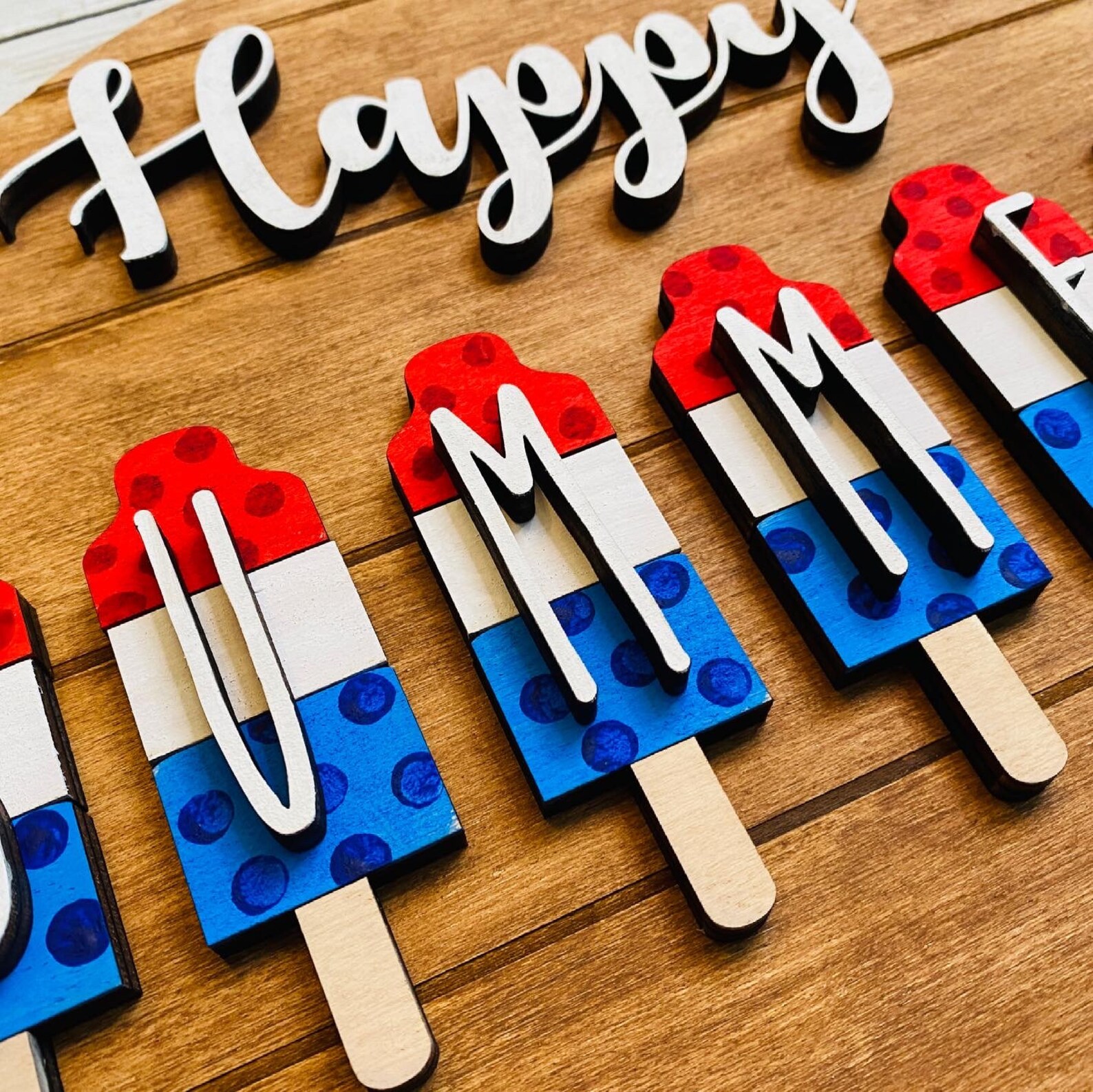 Patriotic July 4th Popsicle Pop Hello Summer Popsicle Door - Etsy