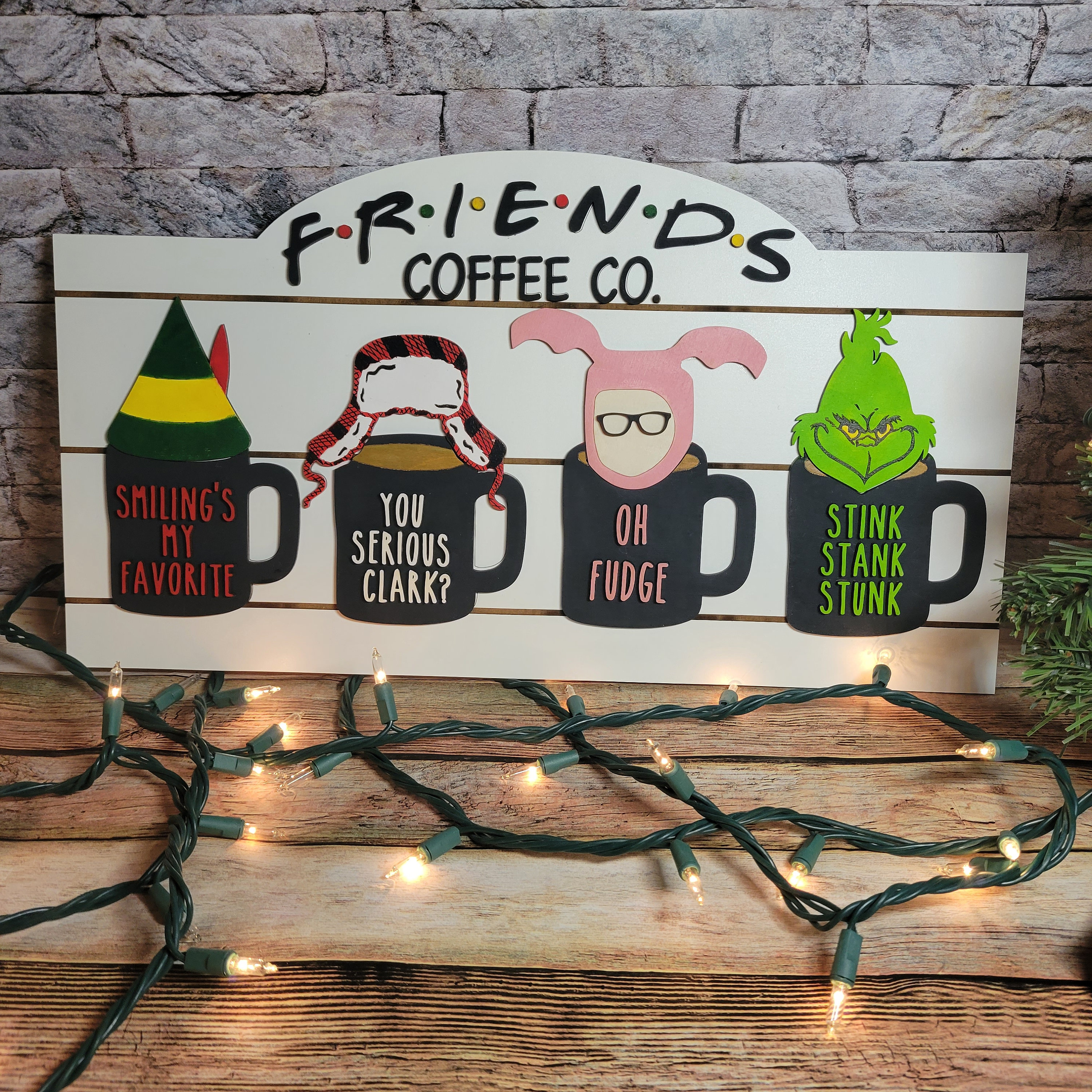 Christmas Friends Coffee Bar Sign Elf Griswold Grinch Christmas Story ...