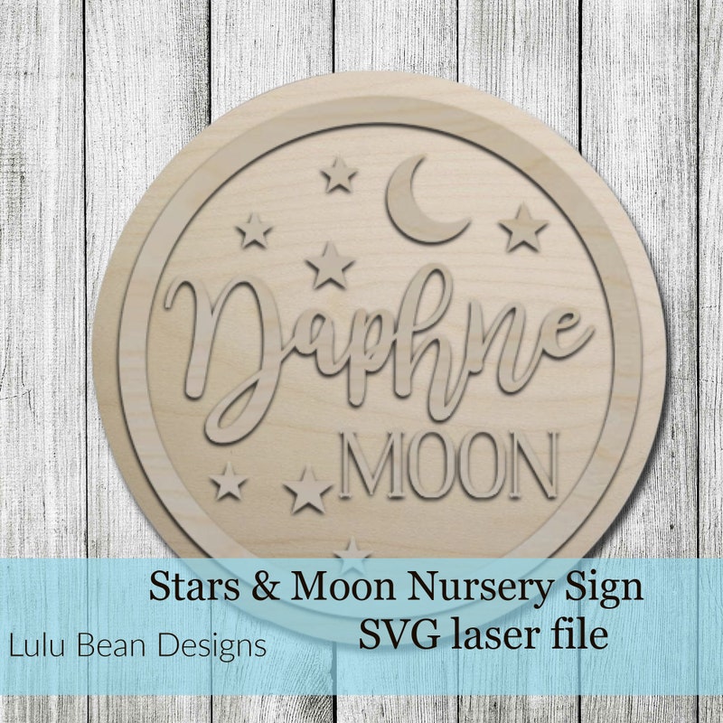 Nursery Name Sign Moon - Etsy