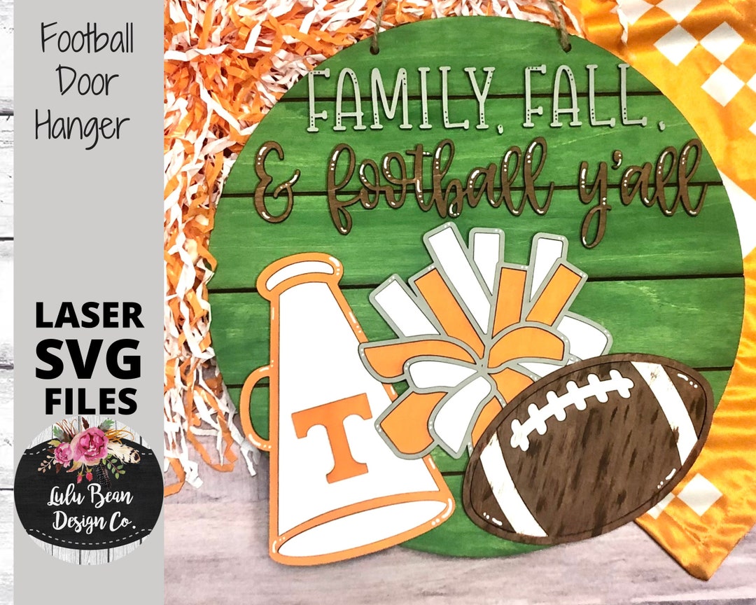 Family Fall and Football Yall Round Digital Cut File Laser Wood Cutting ...