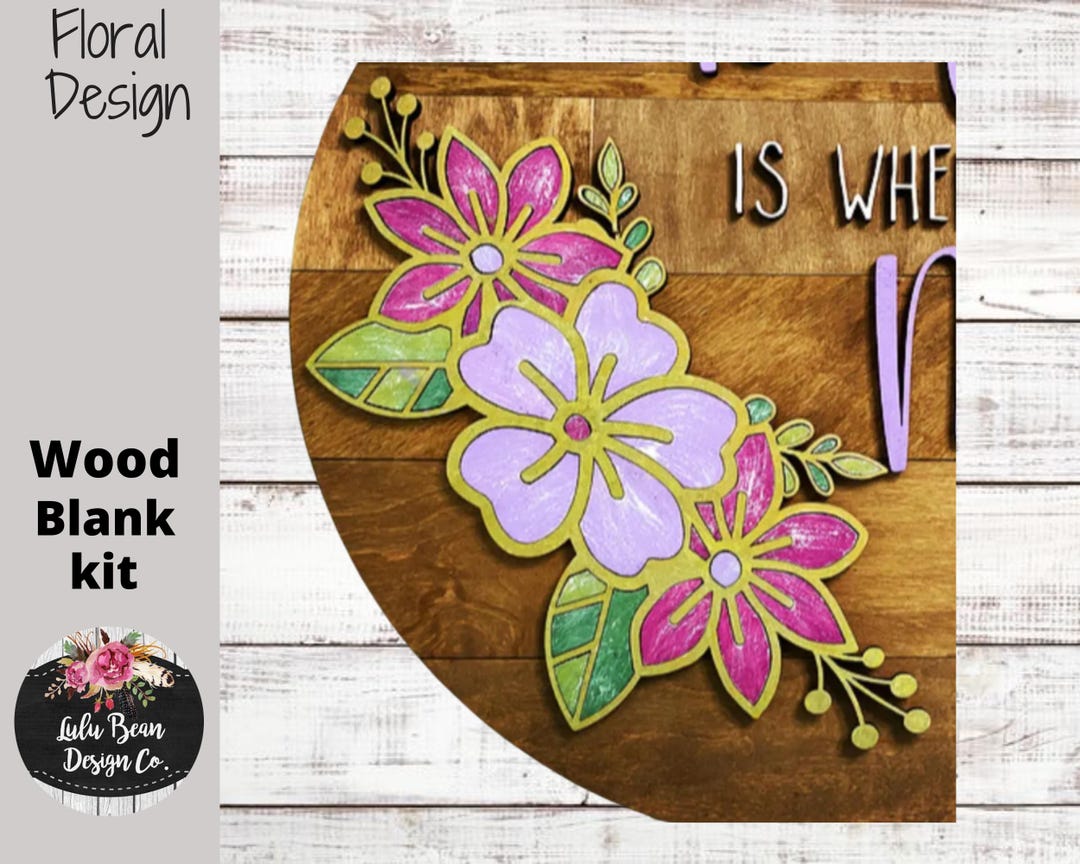 Wood Floral Flowers Swag Cutout Shape, Unfinished Wood Laser Cut Shape ...