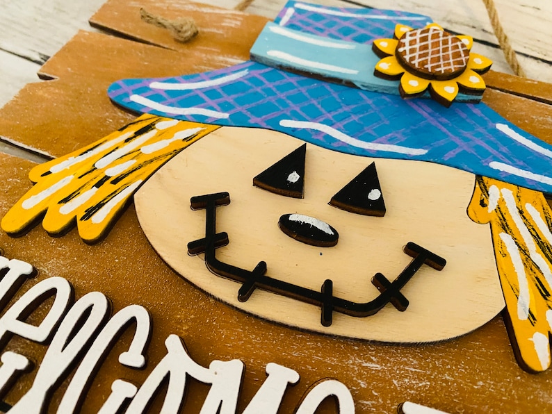 Welcome Fall Scarecrow Sign Box DIY Paint Kit SVG Digital Cut File ...