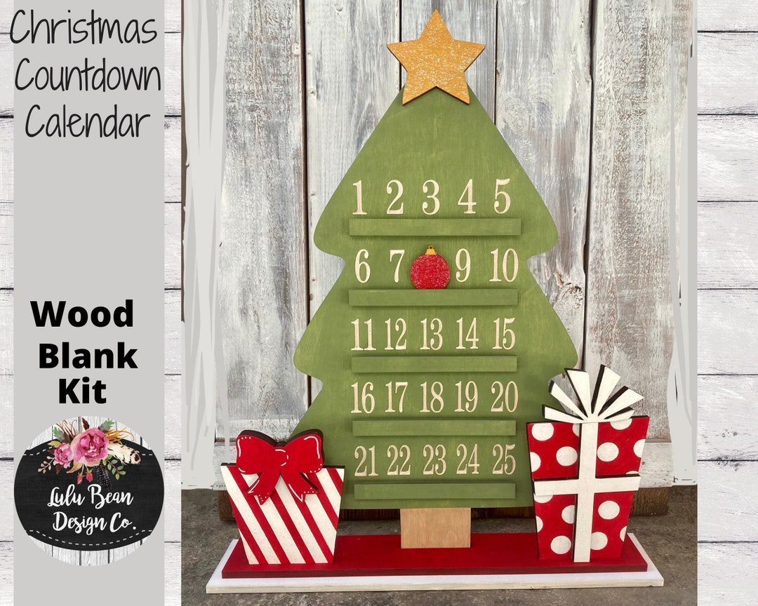 Christmas Tree Countdown Presents DIY Kit Sign Cutout Shapes ...