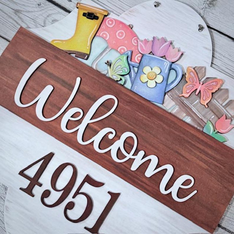 Spring Boots Umbrella Flowers Interchangeable Seasonal Door Hanger ...