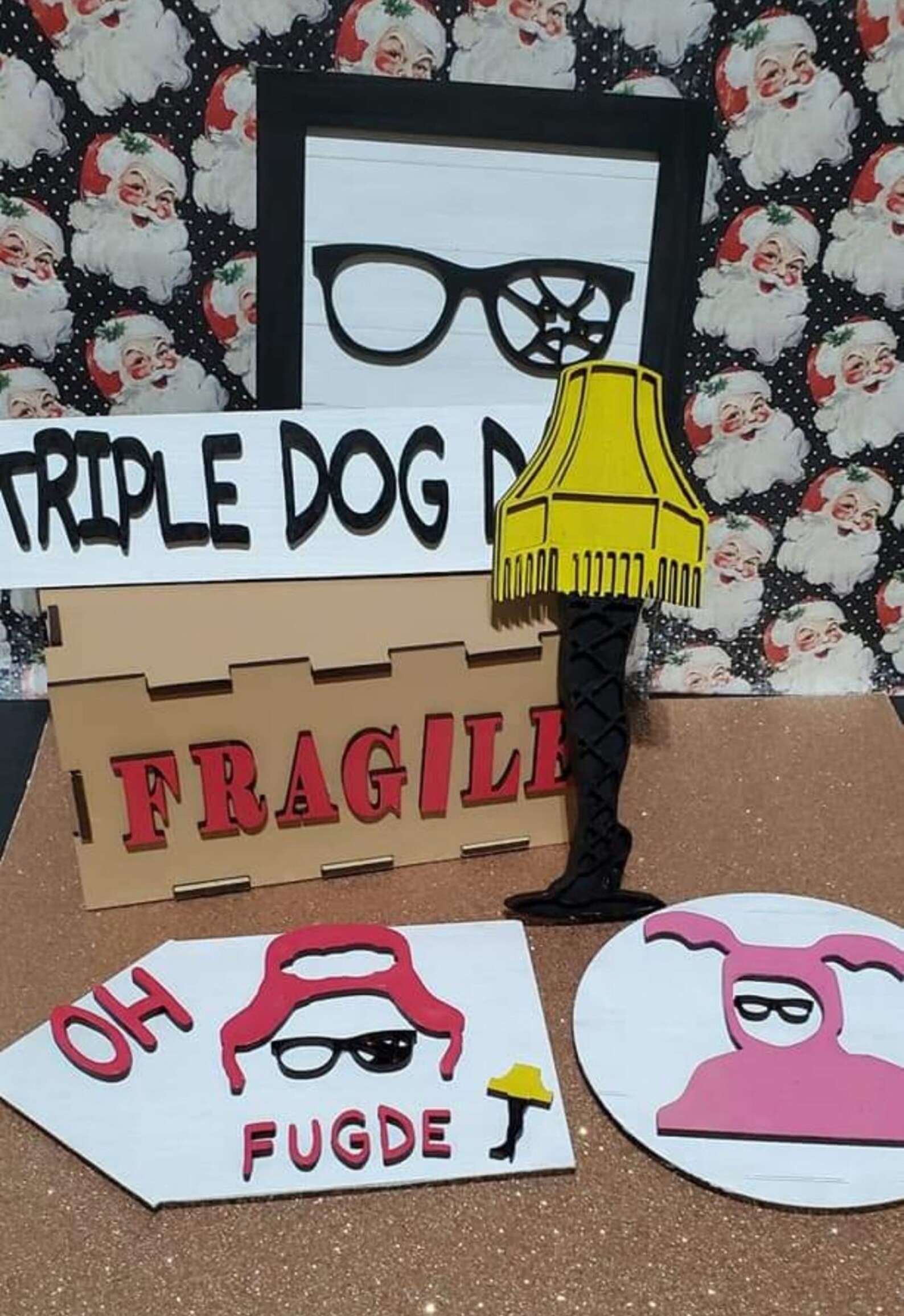 A Christmas Story Inspired Ralphie Leg Lamp Tiered Tray Kit Sign ...