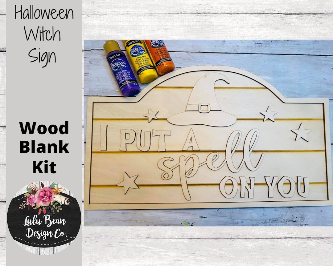 I Put a Spell on You Witch Halloween Sign Cutout Shapes, Door Hanger ...