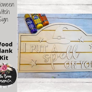 I Put a Spell on You Witch Halloween Sign Cutout Shapes, Door Hanger ...
