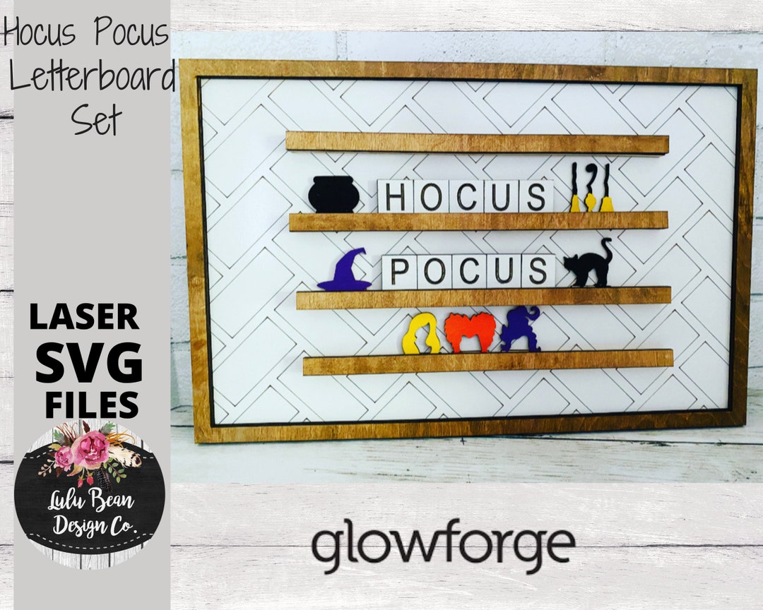Hocus Pocus Letterboard Shape Set SVG File Wood Digital Cut Laser Wood ...