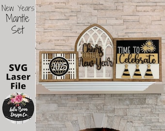 Interchangeable Mantle Set of 3 Home for the Holidays Christmas Signs ...