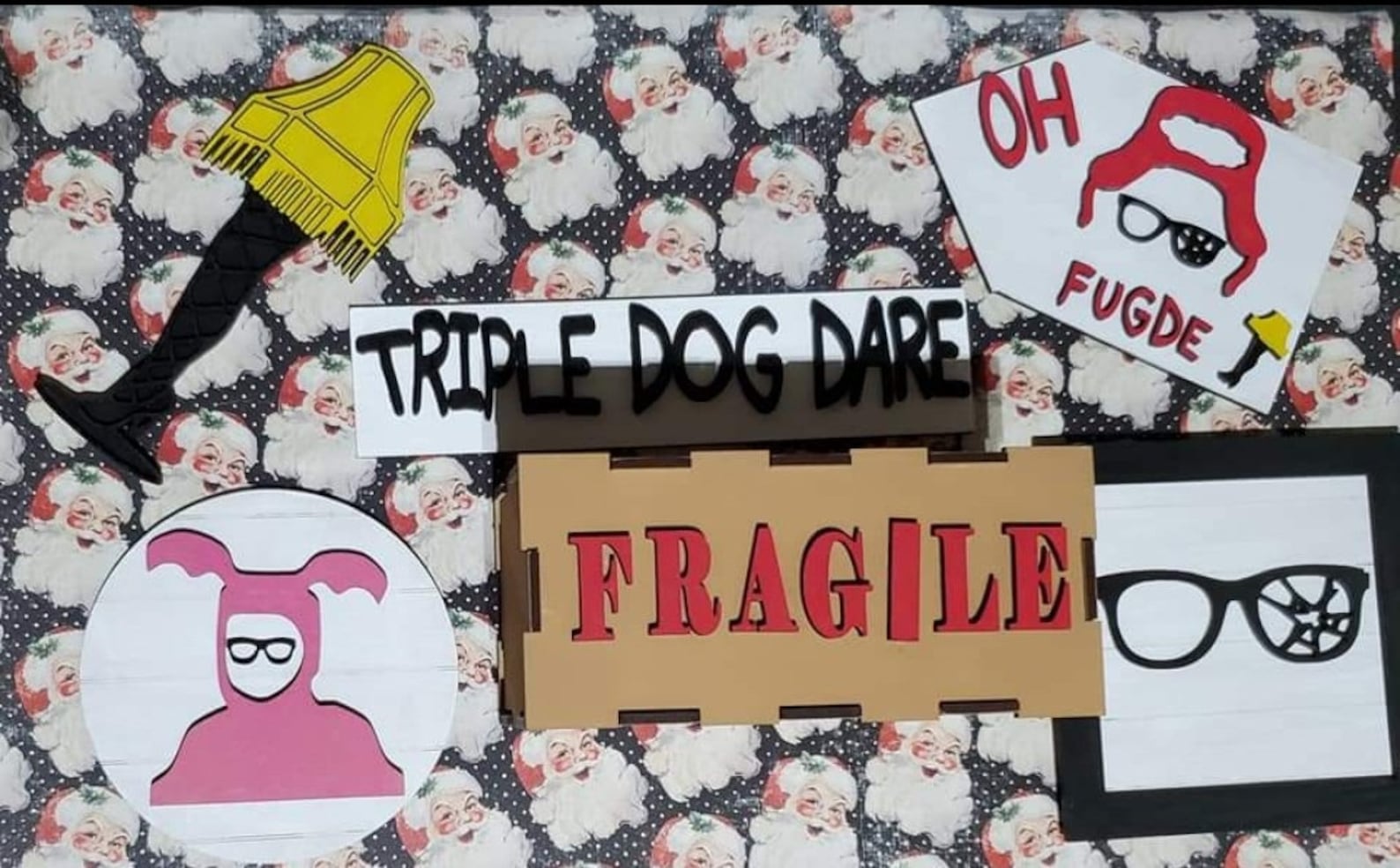 A Christmas Story Inspired Ralphie Leg Lamp Tiered Tray Kit Sign ...