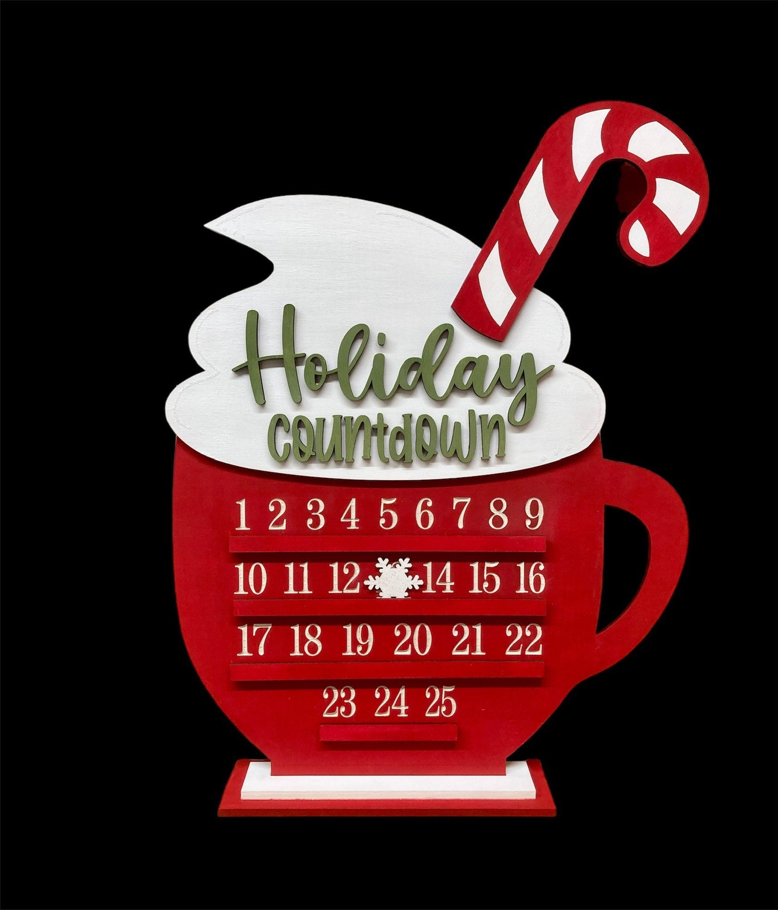 Christmas Hot Cocoa Mug Countdown Calendar SVG Laser Glowforge File ...