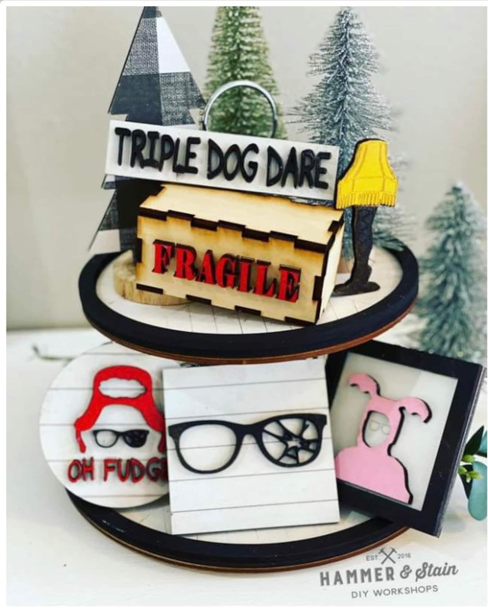 A Christmas Story Inspired Ralphie Leg Lamp Tiered Tray Kit Sign ...