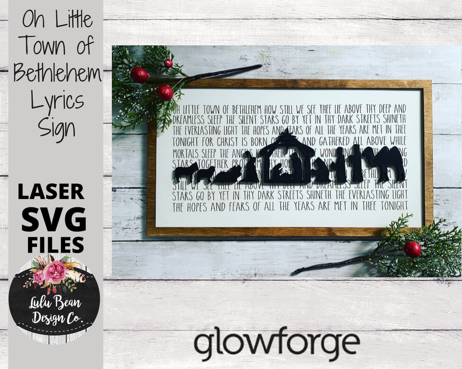 Oh Little Town of Bethlehem Lyrics Engraved Word Sign Digital - Etsy