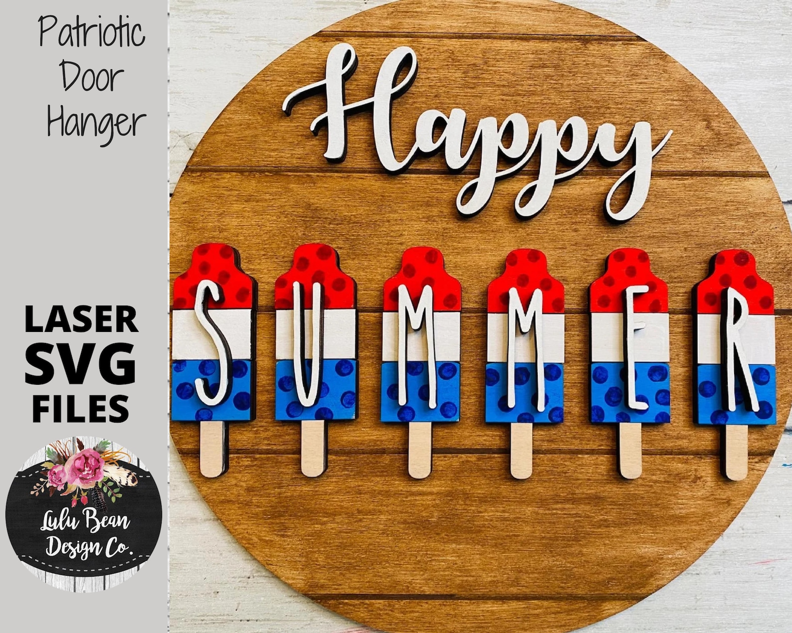 Patriotic July 4th Popsicle Pop Hello Summer Popsicle Door - Etsy