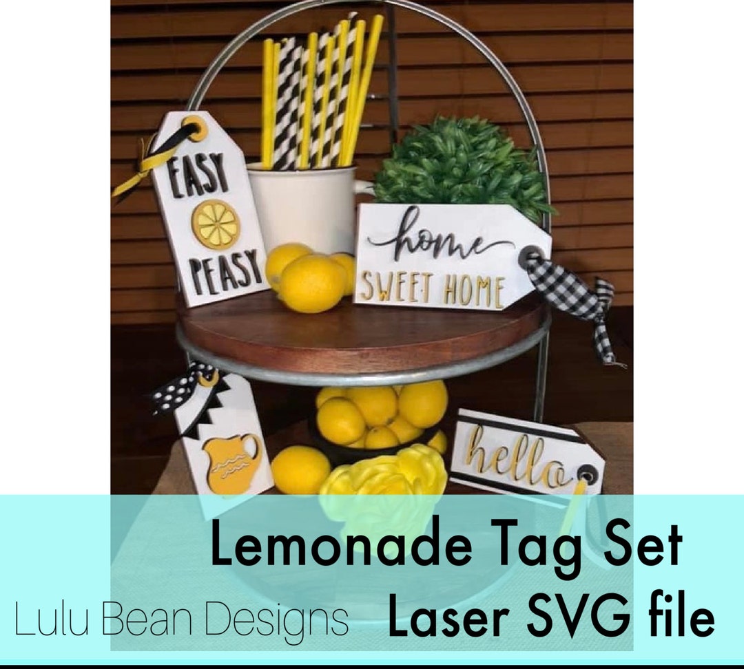 Lemonade Wood Tag Tags Tier Tiered Tray Sign Digital Cut File Laser ...