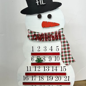 Snowman Countdown to Christmas Calendar SVG Laser File Wood Digital ...