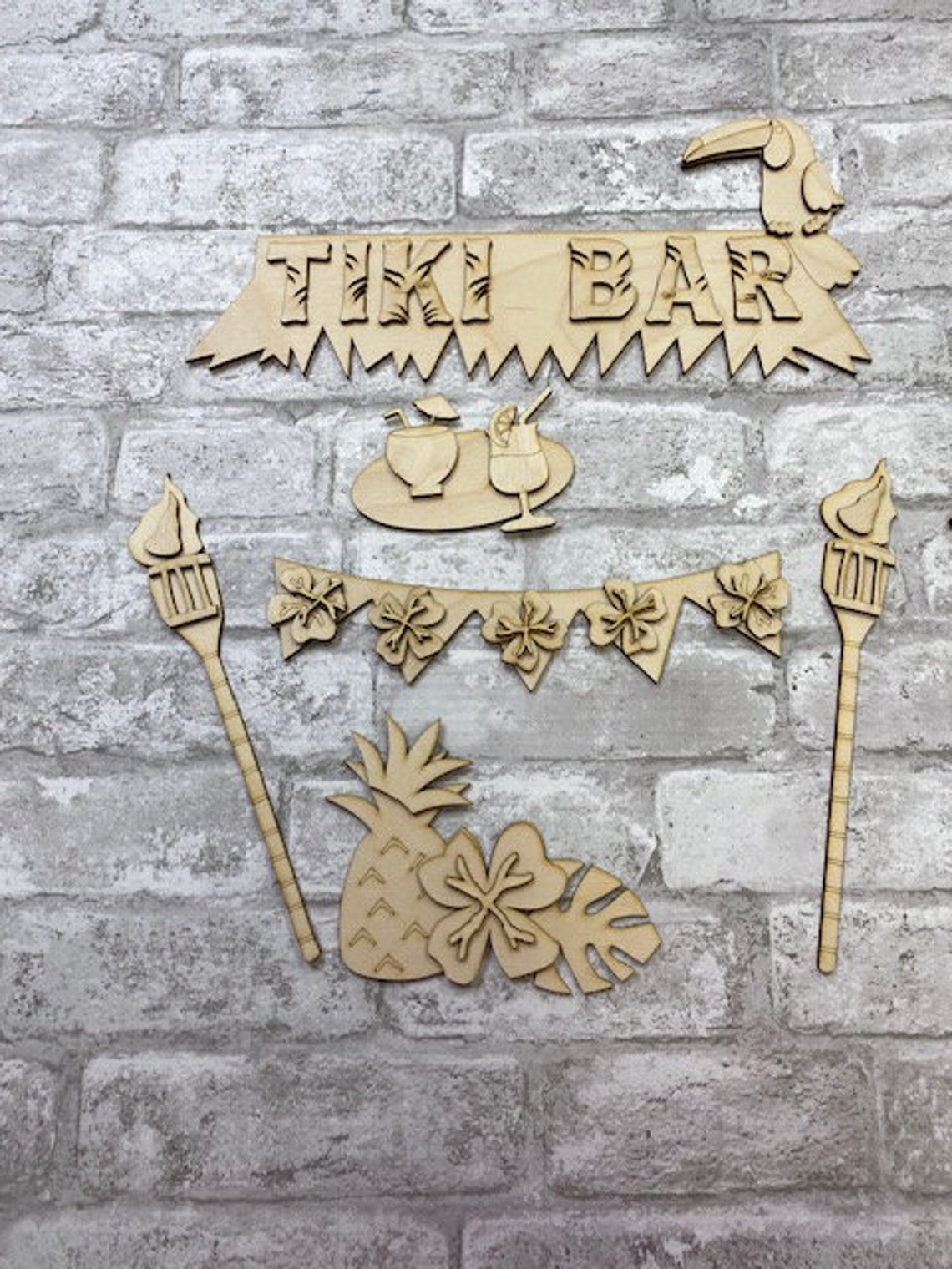 Tiki Bar Market Stand Interchangeable SVG Laser File Wood Digital ...