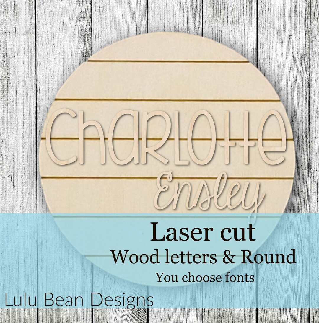 Blank Wood Round Nursery Baby Name Letter Cutouts and Shiplap or Smooth ...