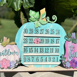 Countdown to Fall Floral Pumpkin SVG Laser File Wood Digital Cutting ...