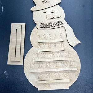 Snowman Countdown to Christmas Calendar SVG Laser File Wood Digital ...