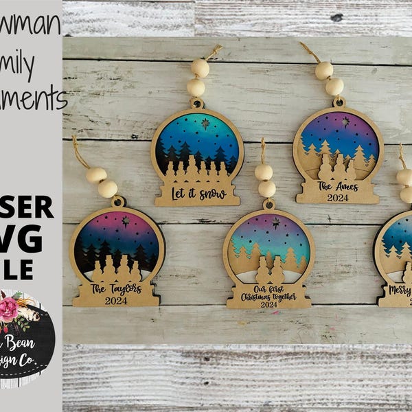 Snowglobe Family Ornament Svg - Etsy
