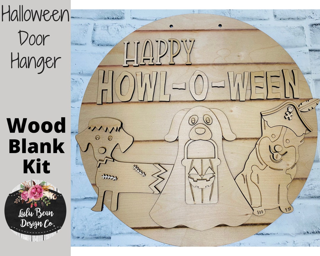 Happy Howloween Halloween Dog Costume Round Sign Cutout Shapes, Door ...