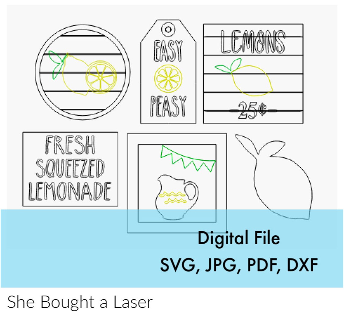 Lemonade Tier Tiered Tray Mini Signs Wood Tag Tags Digital Cut - Etsy