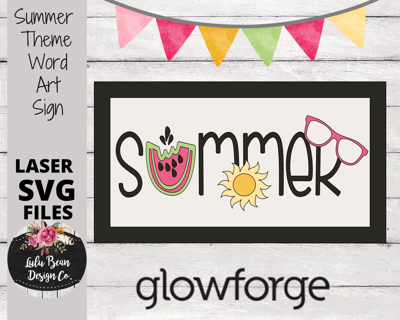 Summer Word Art Rectangle Sign SVG File Digital Laser Wood - Etsy
